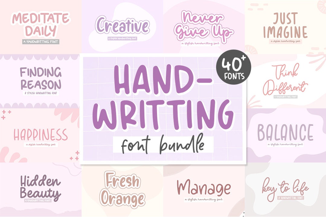 Font Bundle Handwriting Fonts, Handwritten Font Bundle Svg, Modern Font ...