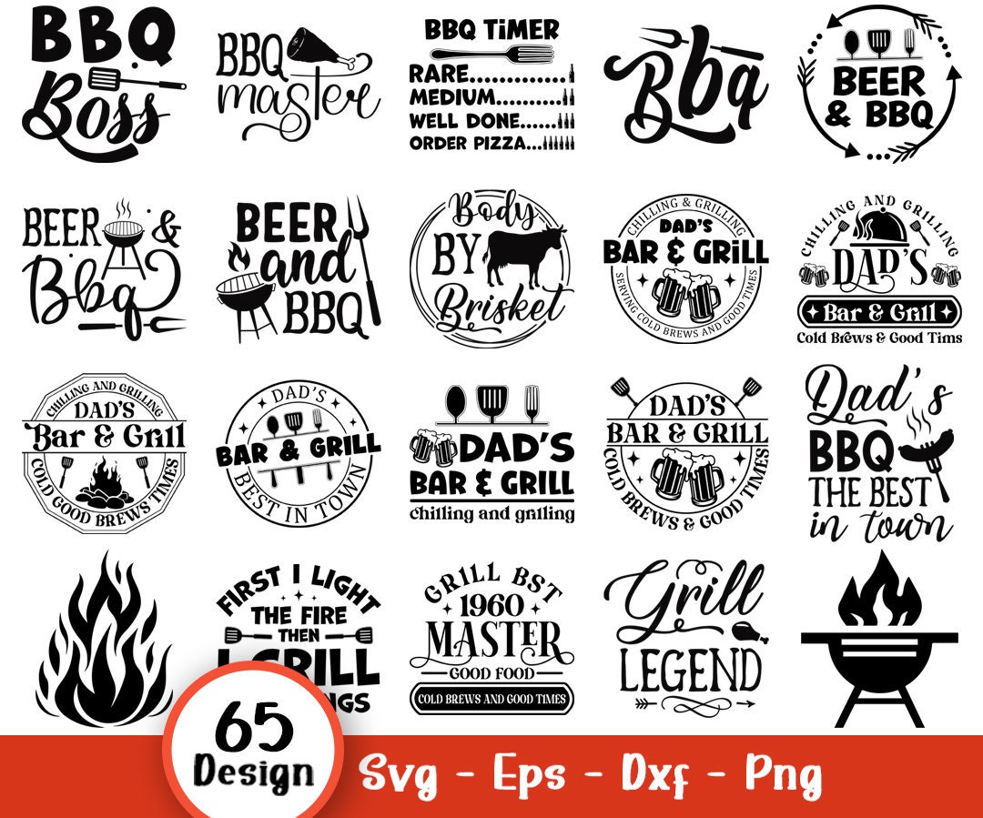 Barbecue Svg Bundle, BBQ Svg, Grilling Svg, Funny Apron Svg, Dad's Bar ...