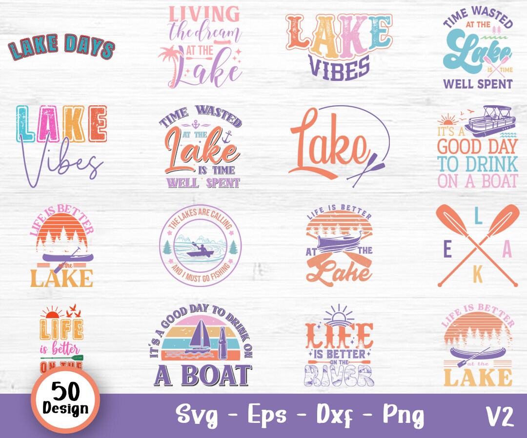 Summer Lake Svg Bundle, Lake Life Svg, Lake House Svg, Summertime Svg ...