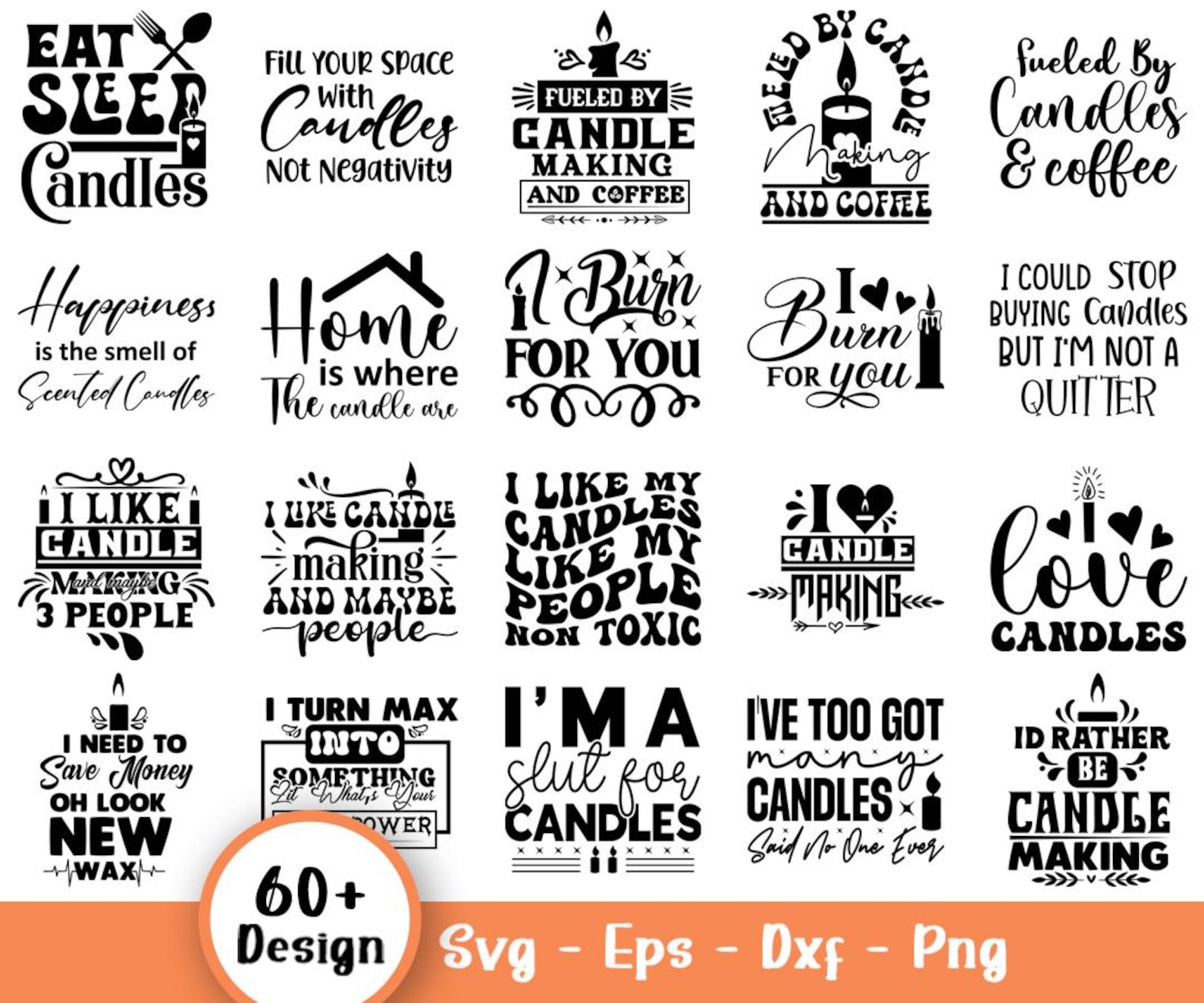 Candle Lovers Quotes Svg Bundle, Candle Making Svg Bundle, Candle Svg ...