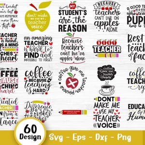 Teacher Svg Bundle, Teacher Quote Svg, School Svg, Teacher Life Svg ...