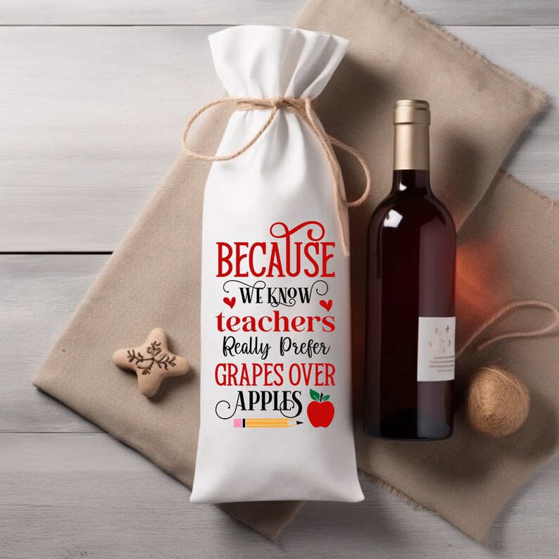 Teacher Wine Bag Svg Bundle, Teacher Appreciation Svg, Alcohol Svg ...