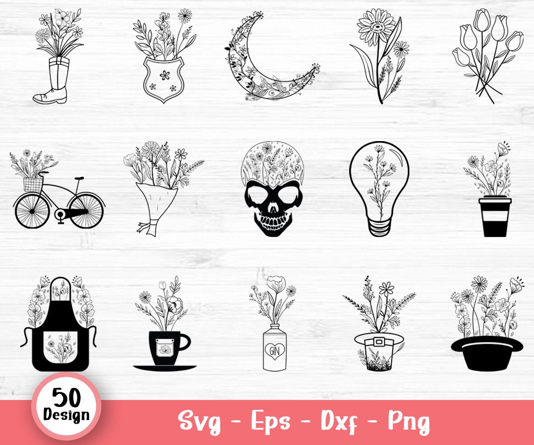 Wildflower Svg Bundle, Flower Svg Png Bundle, Stay Wild Svg, Wild ...