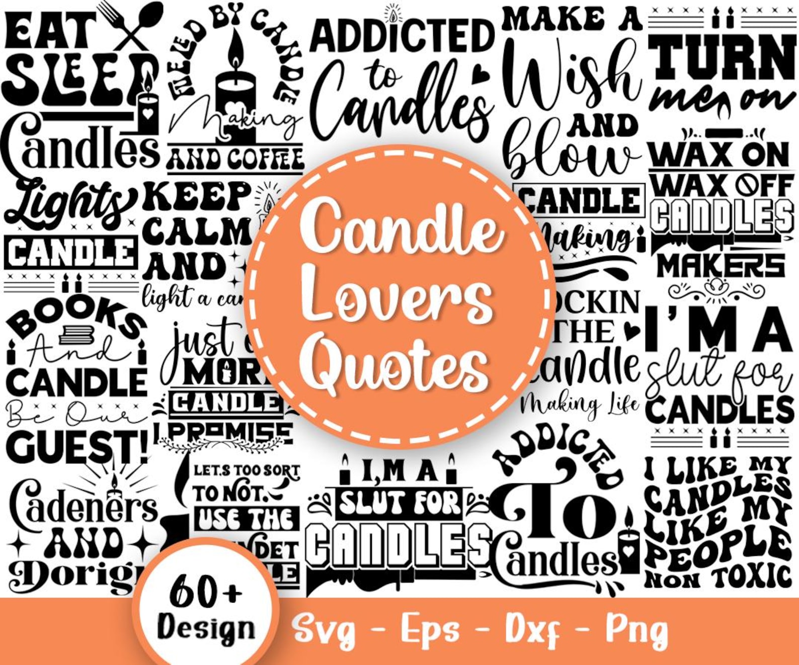Candle Lovers Quotes Svg Bundle, Candle Making Svg Bundle, Candle Svg ...