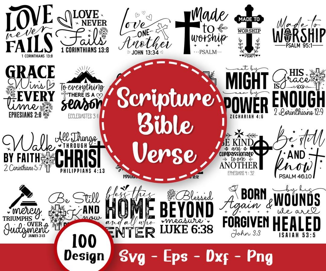 Scripture Bible Verse SVG Bundle, Christian SVG, Faith Svg, Scripture ...