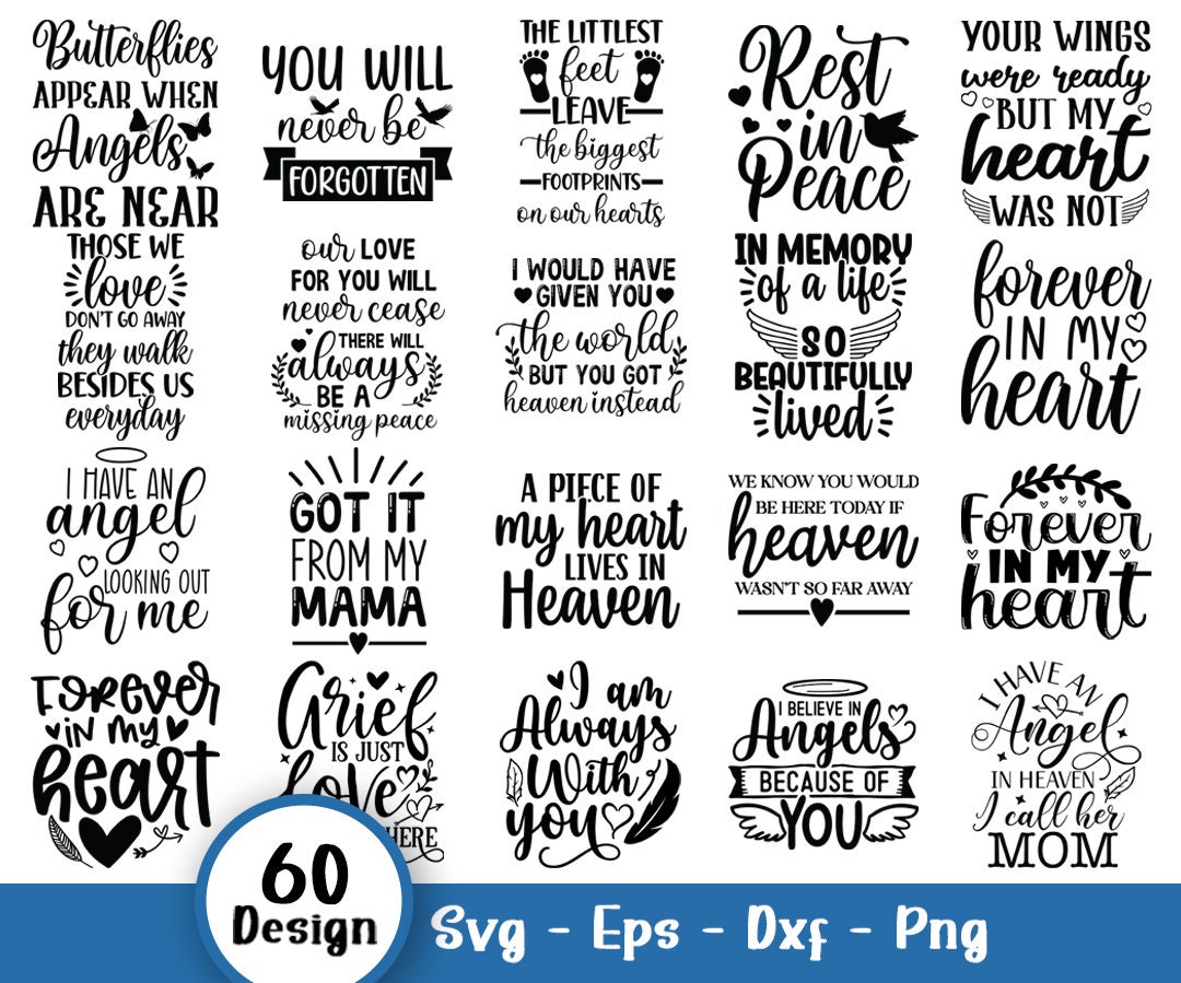 Memorial Svg Bundle, Bereavement Svg, Sympathy Svg, Remembrance Svg, in ...