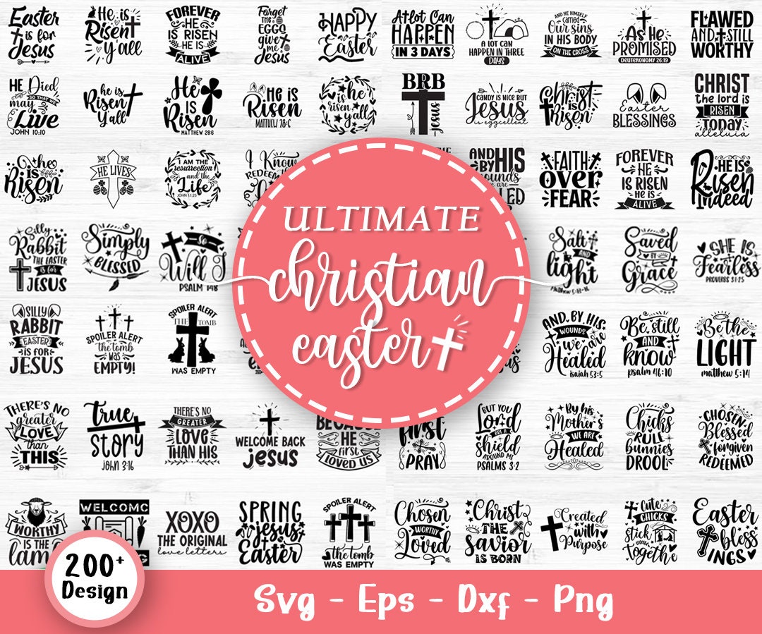 200+ Christian Easter Svg Mega Bundle, Easter Svg, Christian Svg ...