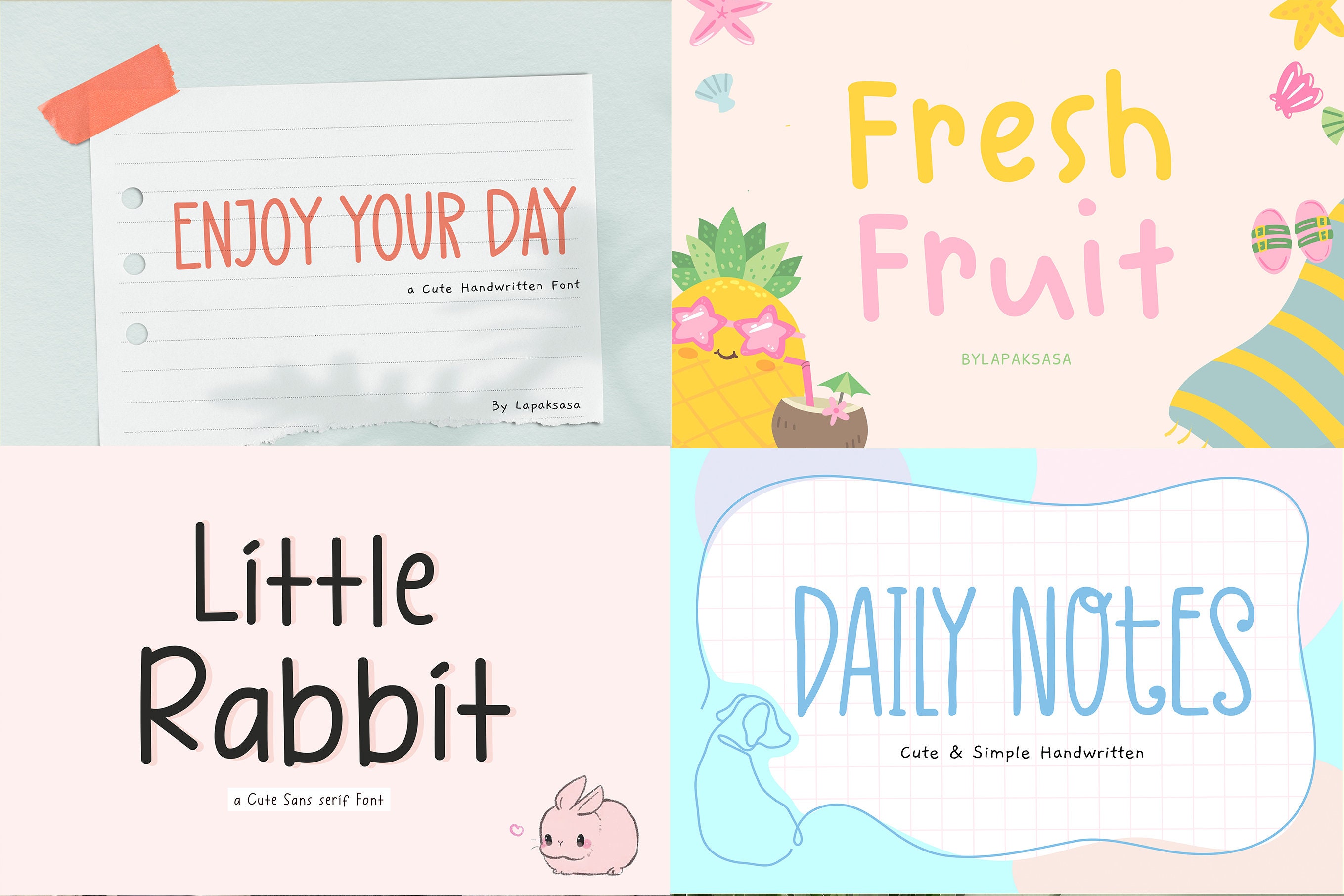 The Handwritten Font Bunlde, Fun Font, Cute Font, Handwriting Font ...