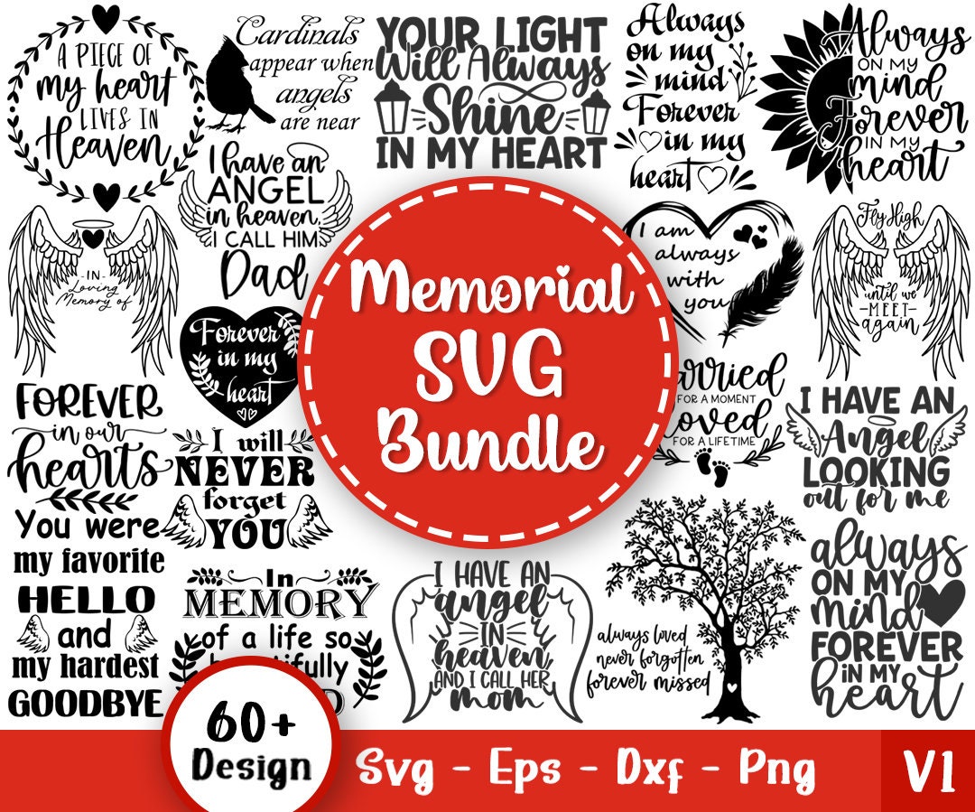 Memorial Svg Bundle, Bereavement Svg, Sympathy Svg, Remembrance Svg, in ...
