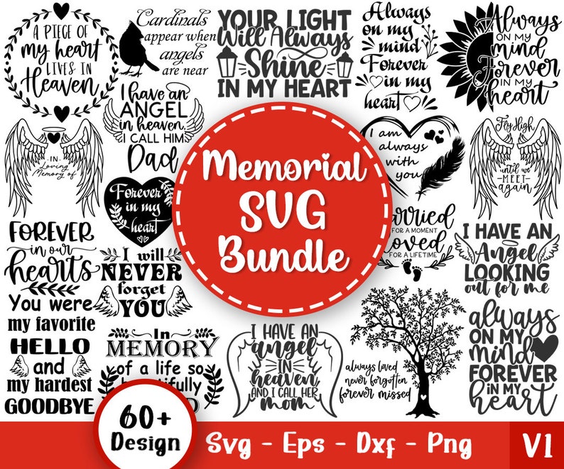 Memorial Svg Bundle, Bereavement Svg, Sympathy Svg, Remembrance Svg, in ...