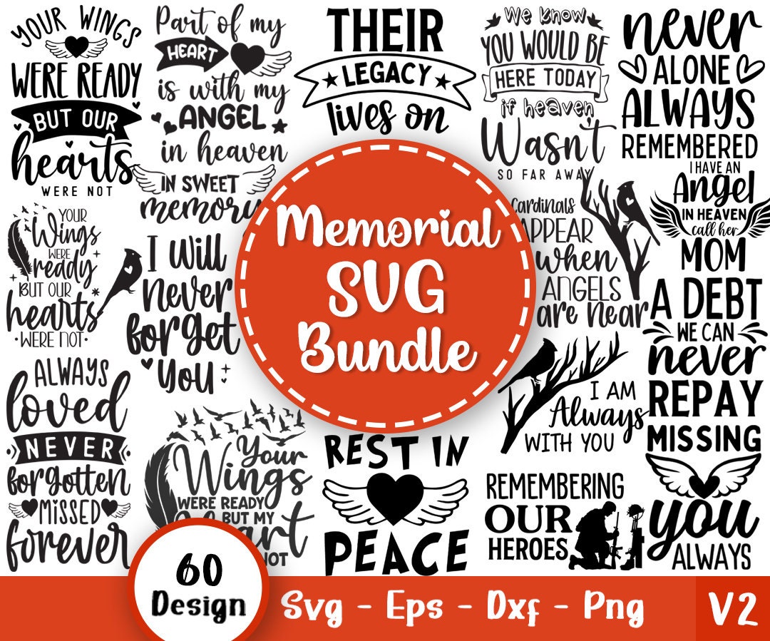 Memorial Svg Bundle, Bereavement Svg, Sympathy Svg, Remembrance Svg, in ...