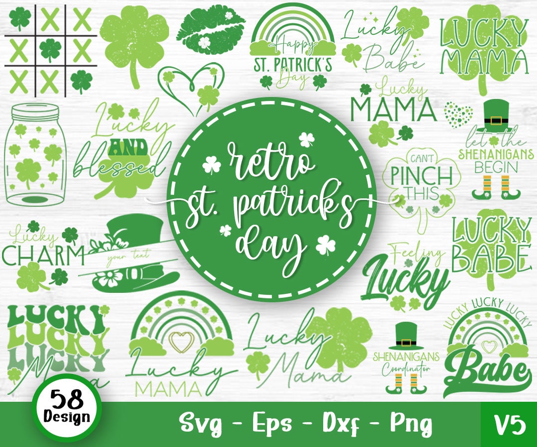 Retro St Patricks Day Svg Bundle St Patricks Day Quotes Gnome Svg