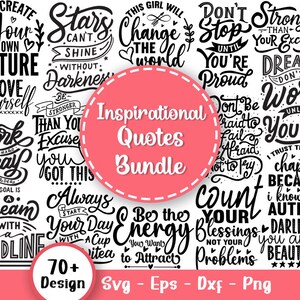 Inspirational Quotes Svg Bundle, Self Love Svg, Mental Health Svg ...