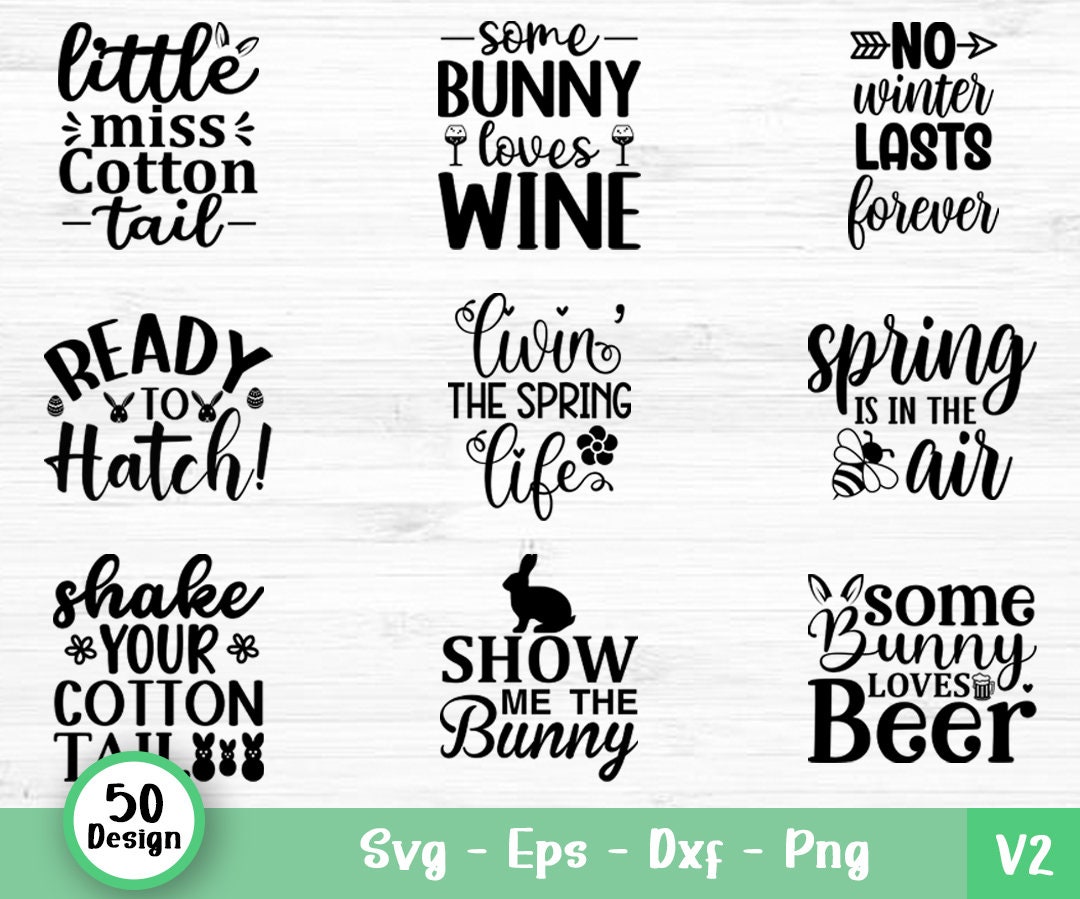 Funny Easter Svg Bundle, Easter Svg, Easter Quotes, Easter Bunny Svg ...