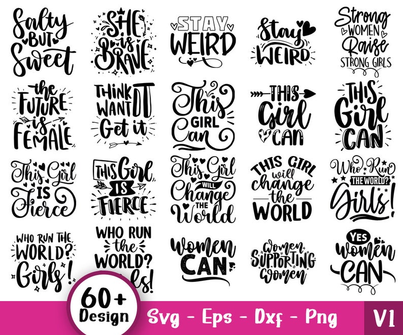Girl Power Svg Bundle, Girl Leader Svg, Boss Babe Svg, Girl Boss Svg ...
