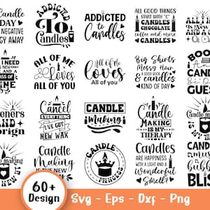 Candle Lovers Quotes Svg Bundle, Candle Making Svg Bundle, Candle Svg ...