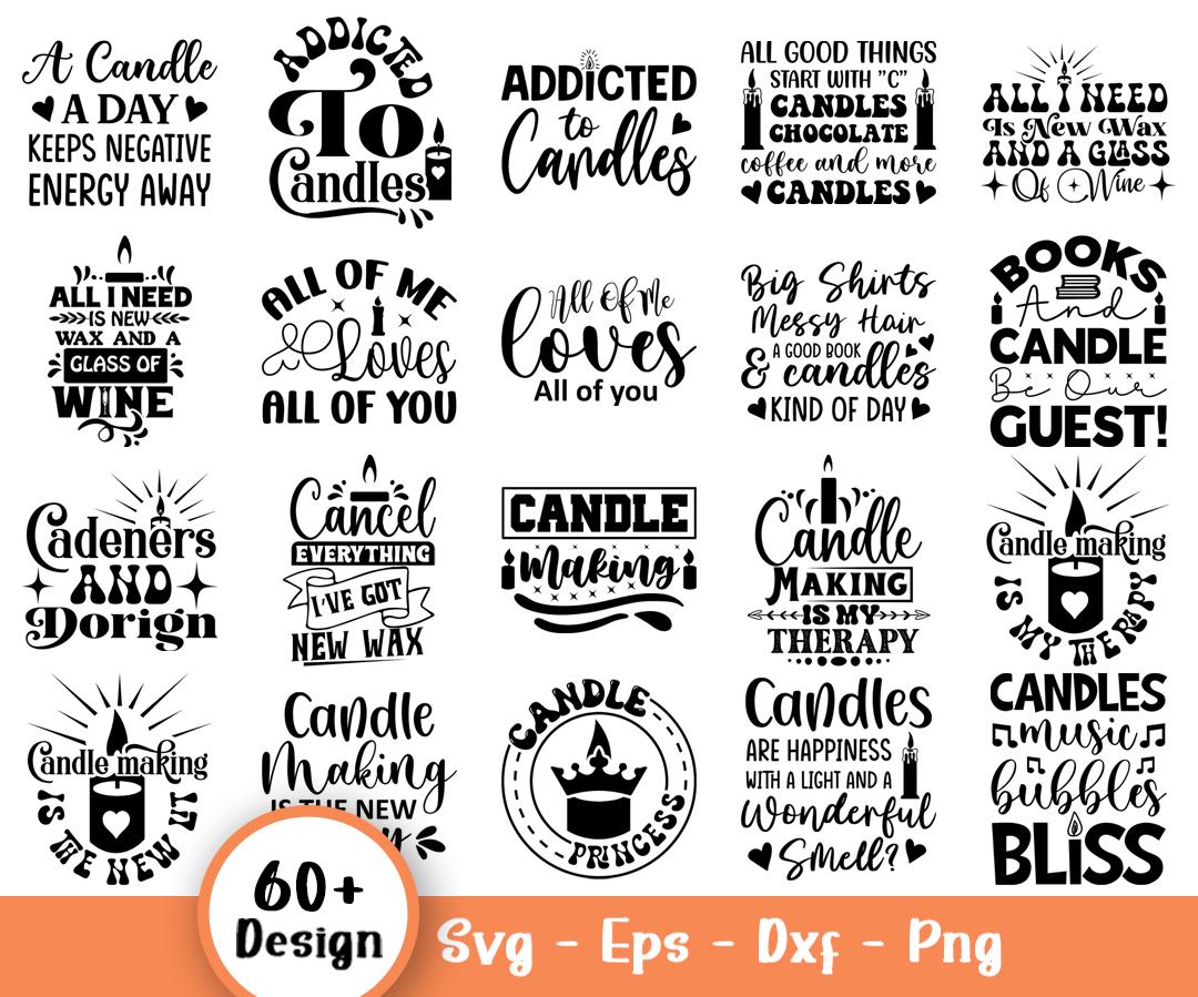 Candle Lovers Quotes Svg Bundle, Candle Making Svg Bundle, Candle Svg ...