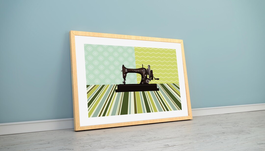 Vintage Sewing Machine Art Print: Unframed Graphic Design Poster for ...