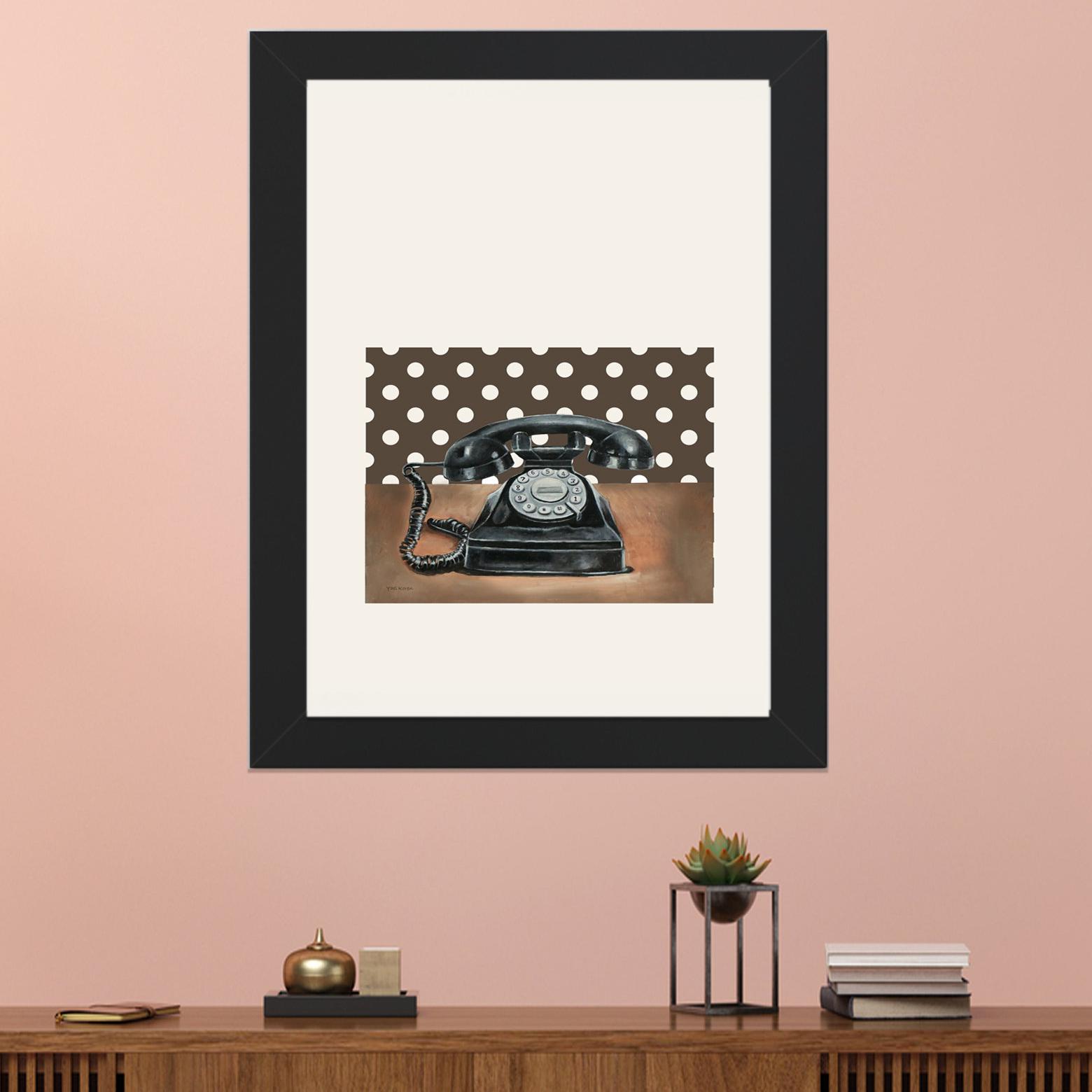 Vintage Telephone Art Print – Retro Black Phone Design - Etsy