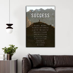 Mountain Poster, Success Mountain Poster, Home Office Decor, Home ...