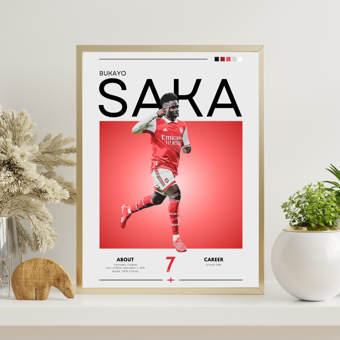 BUKAYO SAKA Art of Victory Poster, Euro 2024, Champion, England Poster ...