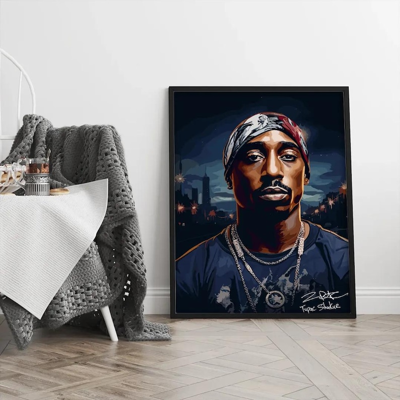 Tupac Shakur Poster, Tupac Shakur Graffiti Wall Art Streetart, Soulful Wall Art Print, 2pac ...