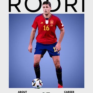 Rodri Hernandez Poster, Spain Football Print, Soccer Gifts, Sports ...