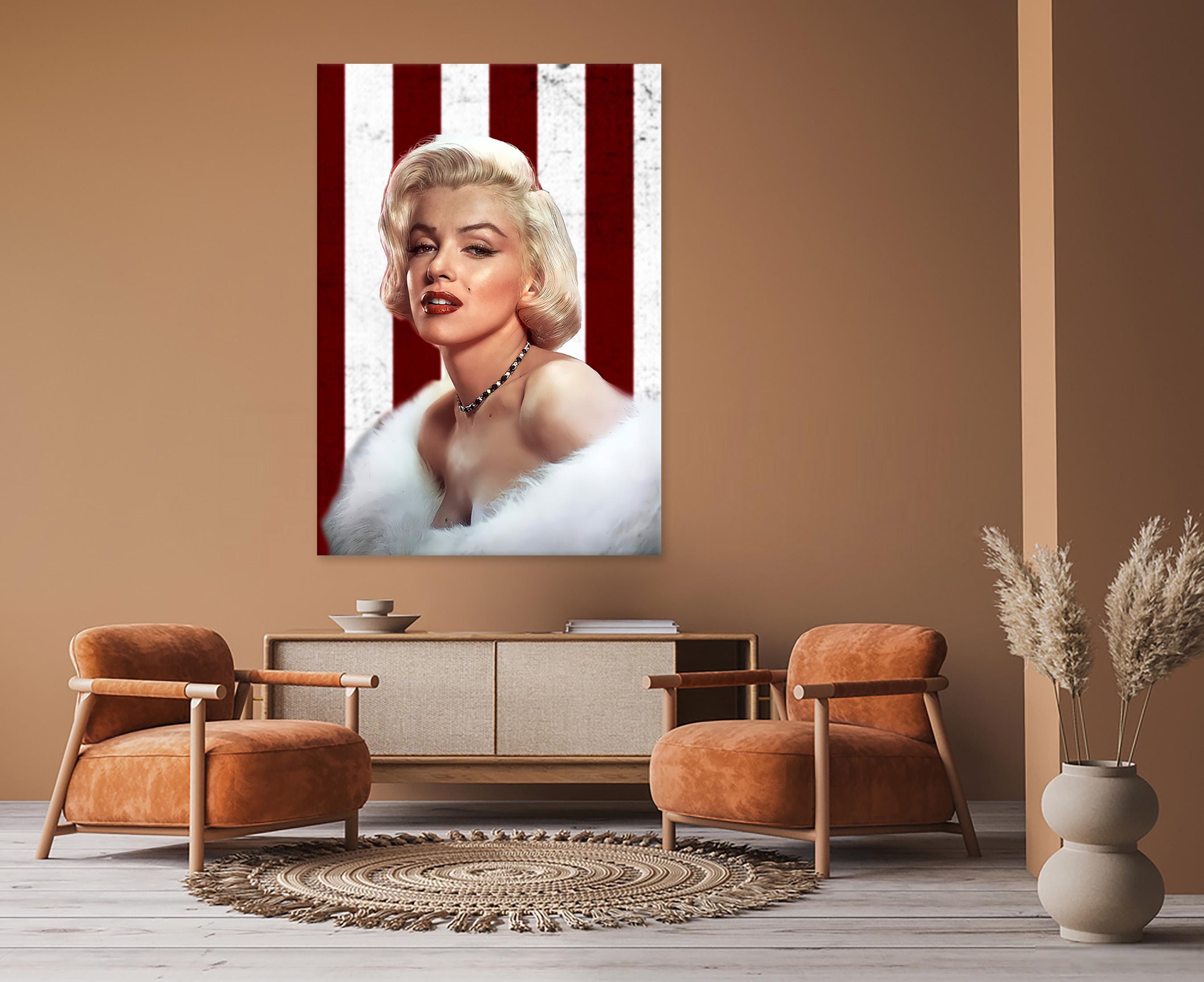 Size A2 100x140 Cm. Marilyn Monroe With Fur Poster Woman Wall Art ...