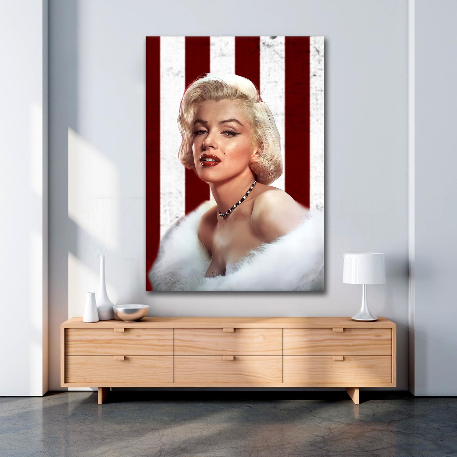 Size A2 100x140 Cm. Marilyn Monroe With Fur Poster Woman Wall Art ...