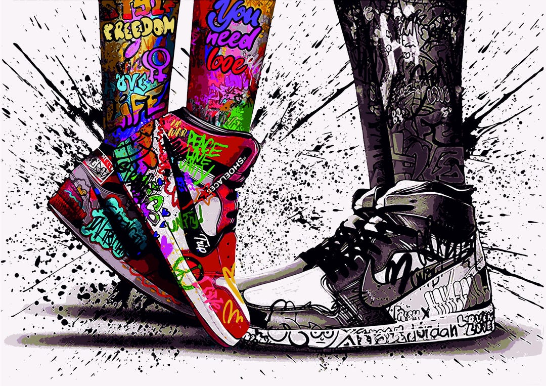 Jordan Air Graffiti Art Poster: Sneaker Hype Streetart - Etsy