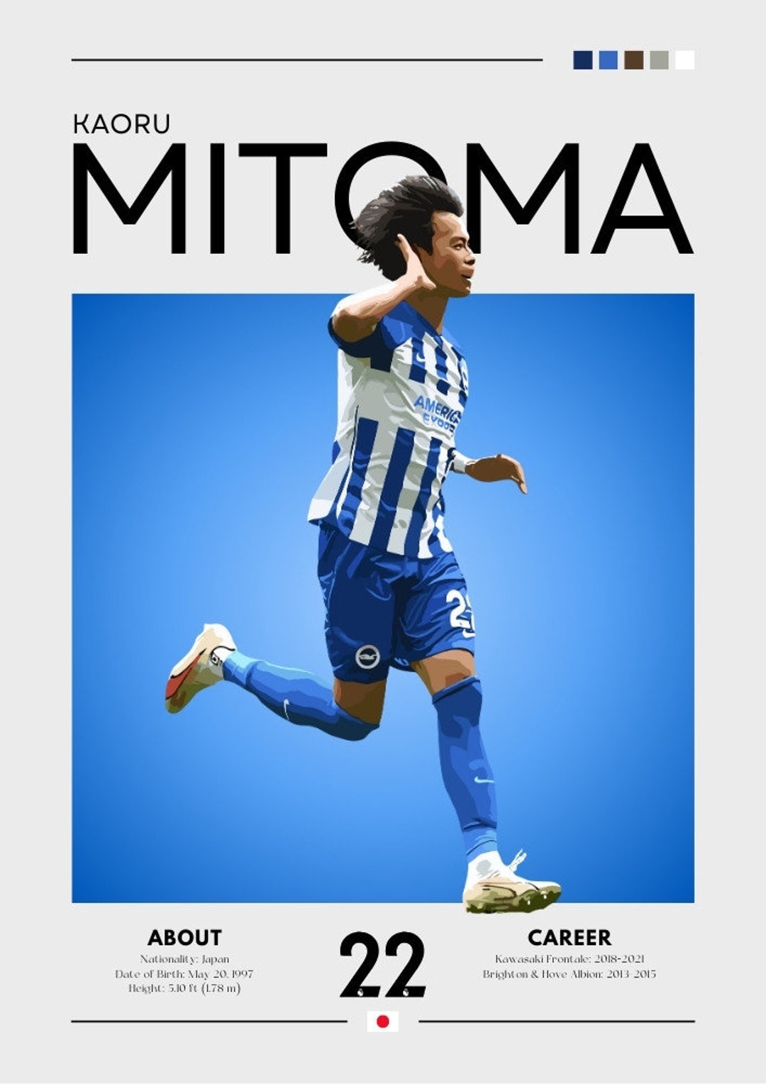 KAORU MITOMA Poster, Japan, Legend, Icon, Champion, Matt Poster, Wall ...