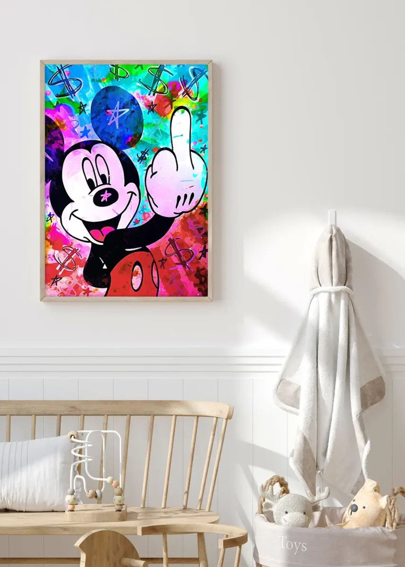 Mickey Mouse Street Graffiti Poster Popart, Mickey Mouse Cartoon Poster ...