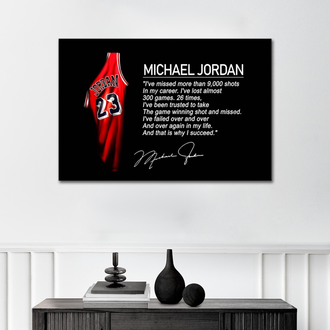 Michael Jordan Poster: Chicago Bulls NBA Art Print With Quote - Etsy