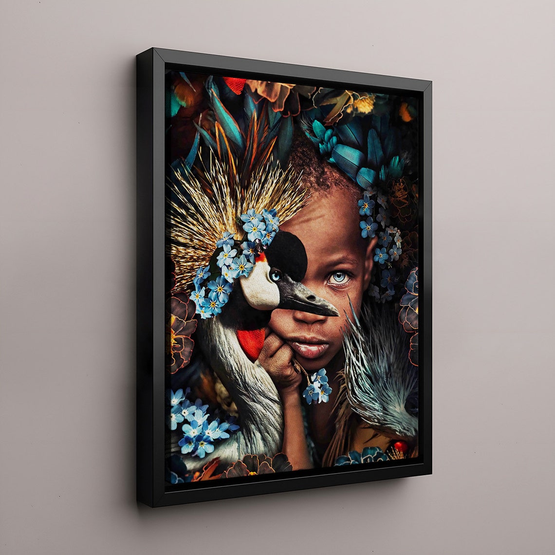 Blue Diamond Eyes Poster, Nature Art Poster, Bird Kid Photo Poster ...