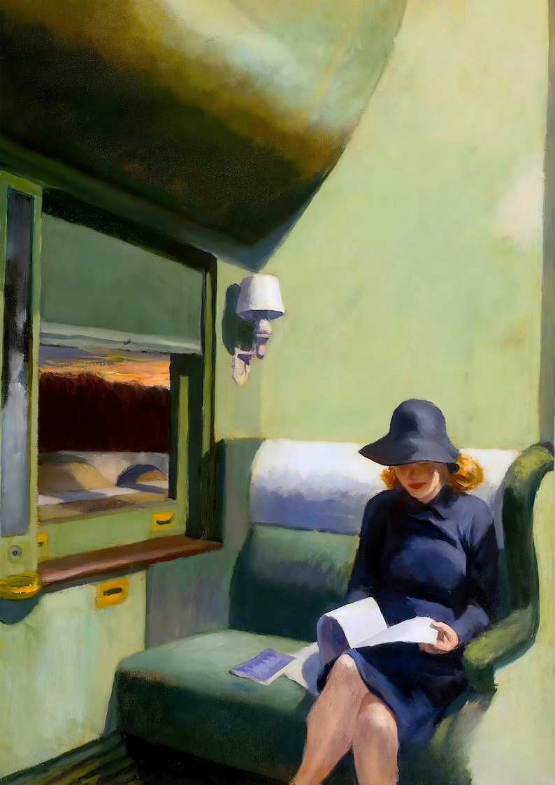 Edward Hopper Poster, Edward Hopper Art Poster, Woman in Train Poster ...