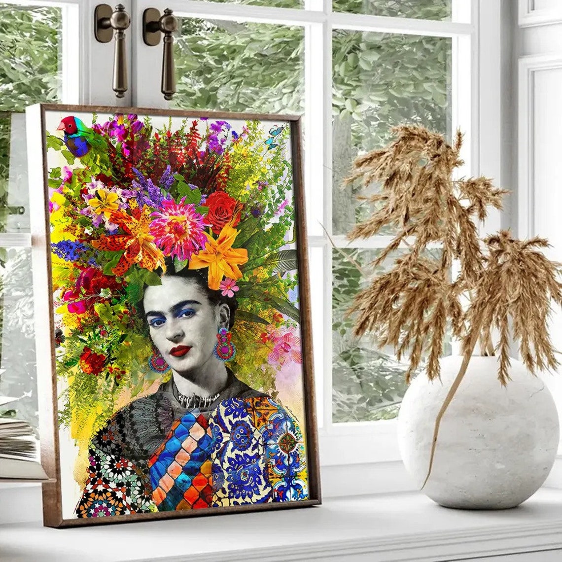 Frida Kahlo Abstract Painting Wall Art, Graffiti Frida Poster Print ...