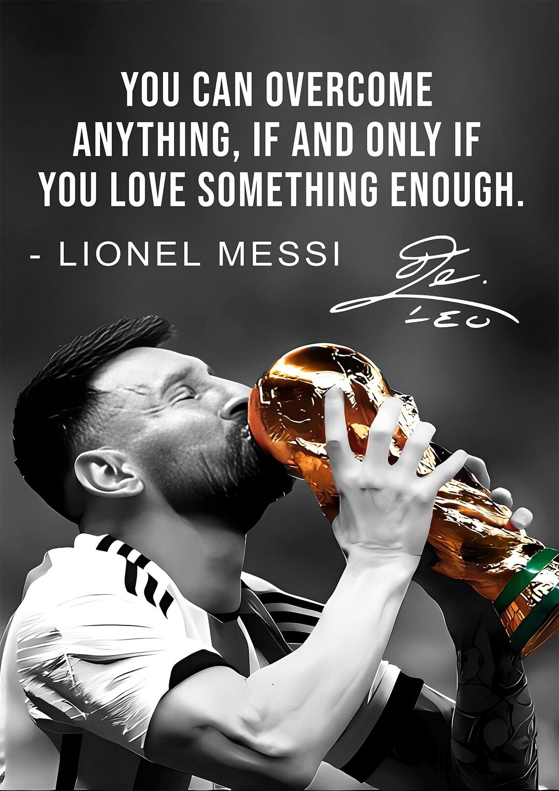 Lionel Messi Qoute Poster, Argentina, World Cup, Kids Decor, Man Cave ...