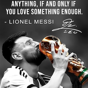 Lionel Messi Qoute Poster, Argentina, World Cup, Kids Decor, Man Cave ...