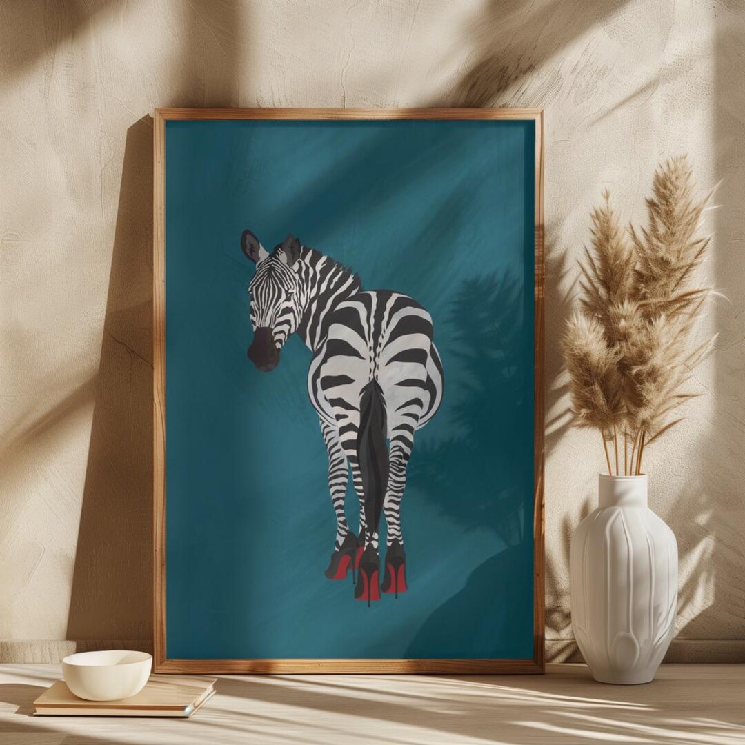Zebra Heels Poster - Sarah Manovski Poster - Colourful Art Print ...