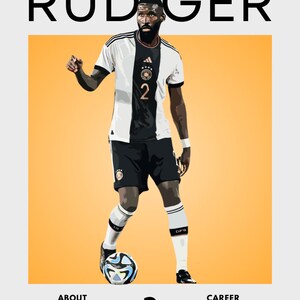 Antonio Rüdiger Germany Poster, Real Madrid Poster, Soccer Poster ...