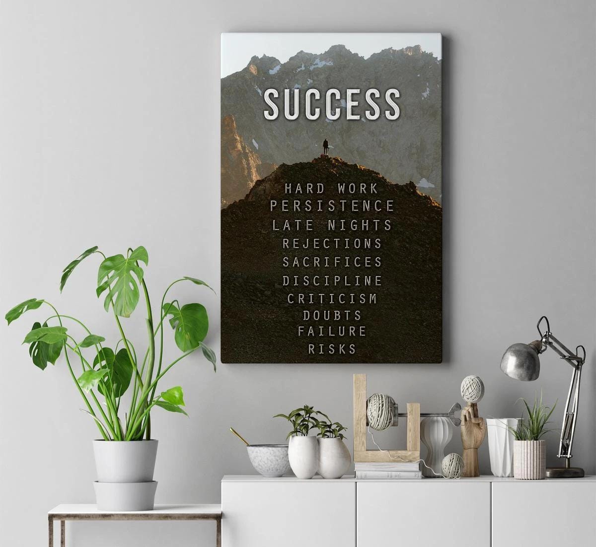 Mountain Poster, Success Mountain Poster, Home Office Decor, Home ...