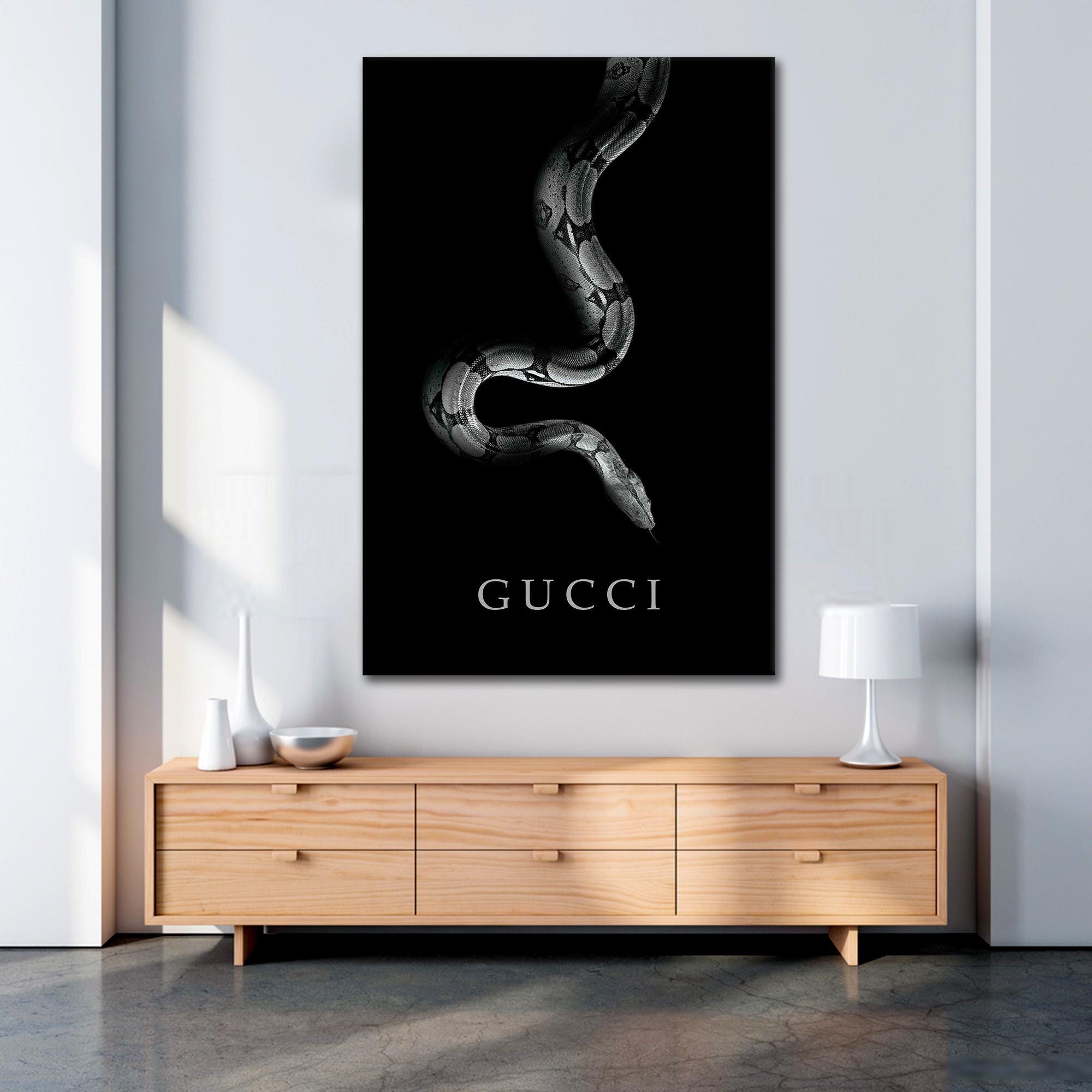 A2 70x100 Cm., Black Gucci Snake Poster, Black Photo Poster, Vintage ...