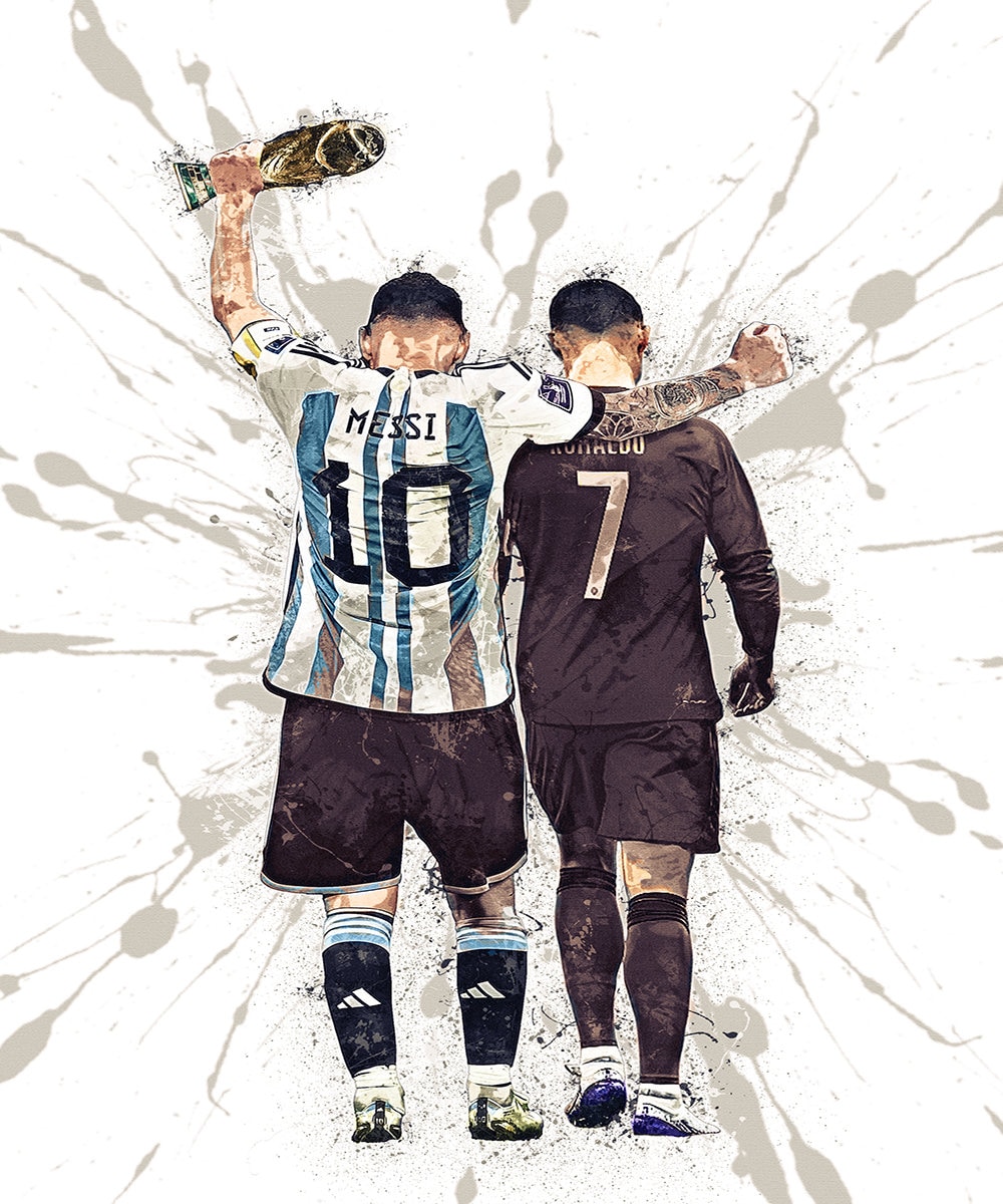 Messi and Ronaldo Worldcup Poster, Print Wall Art Messi CR7 Art Gift ...