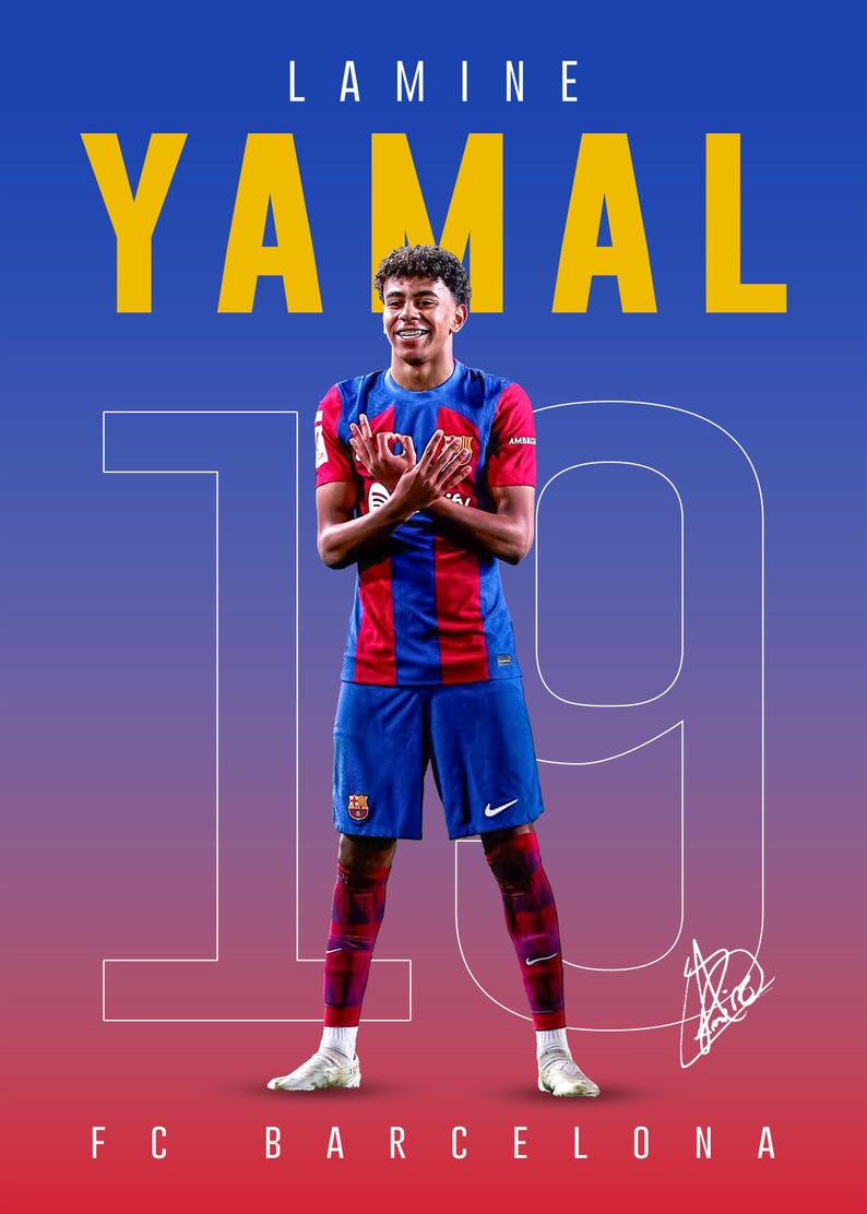 Lamine Yamal Photo SMILE Poster, Lamine Poster, Yamal Gift, Soccer ...