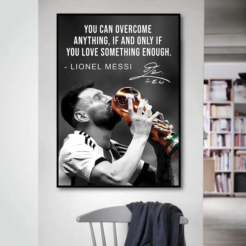 Lionel Messi Qoute Poster, Argentina, World Cup, Kids Decor, Man Cave ...