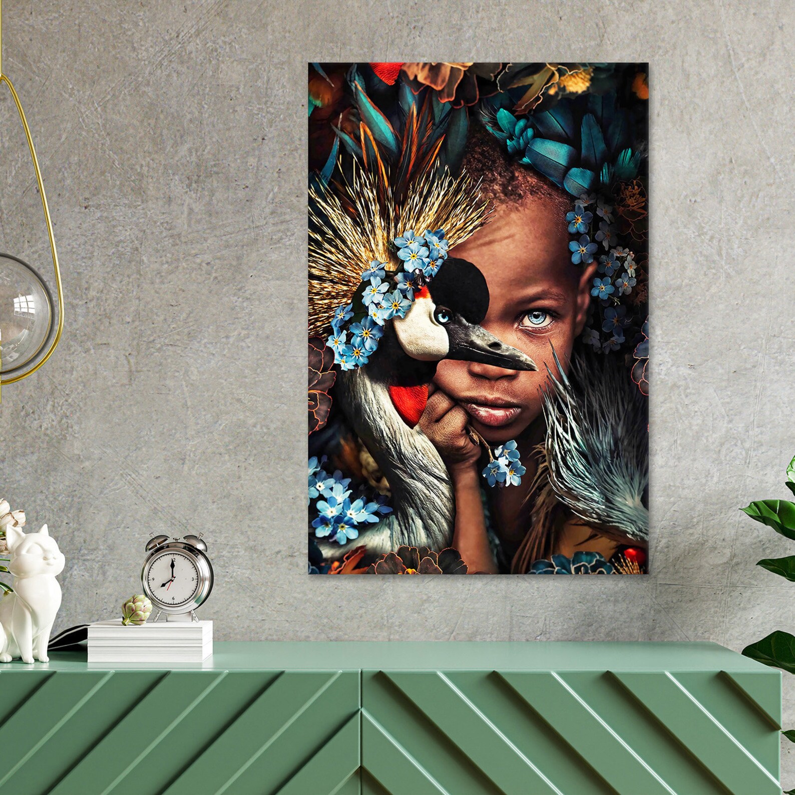 Blue Diamond Eyes Poster, Nature Art Poster, Bird Kid Photo Poster ...