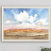 Desert Watercolor Print Minimalist Wall Art Neutral Arizona Landscape ...