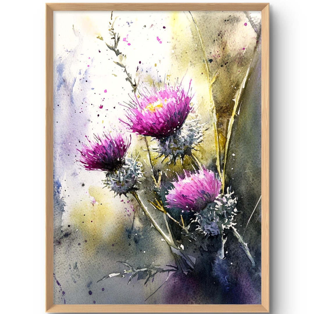 Thistle Art Print Scotland Fine Art Large Poster Scottish Thistle ...