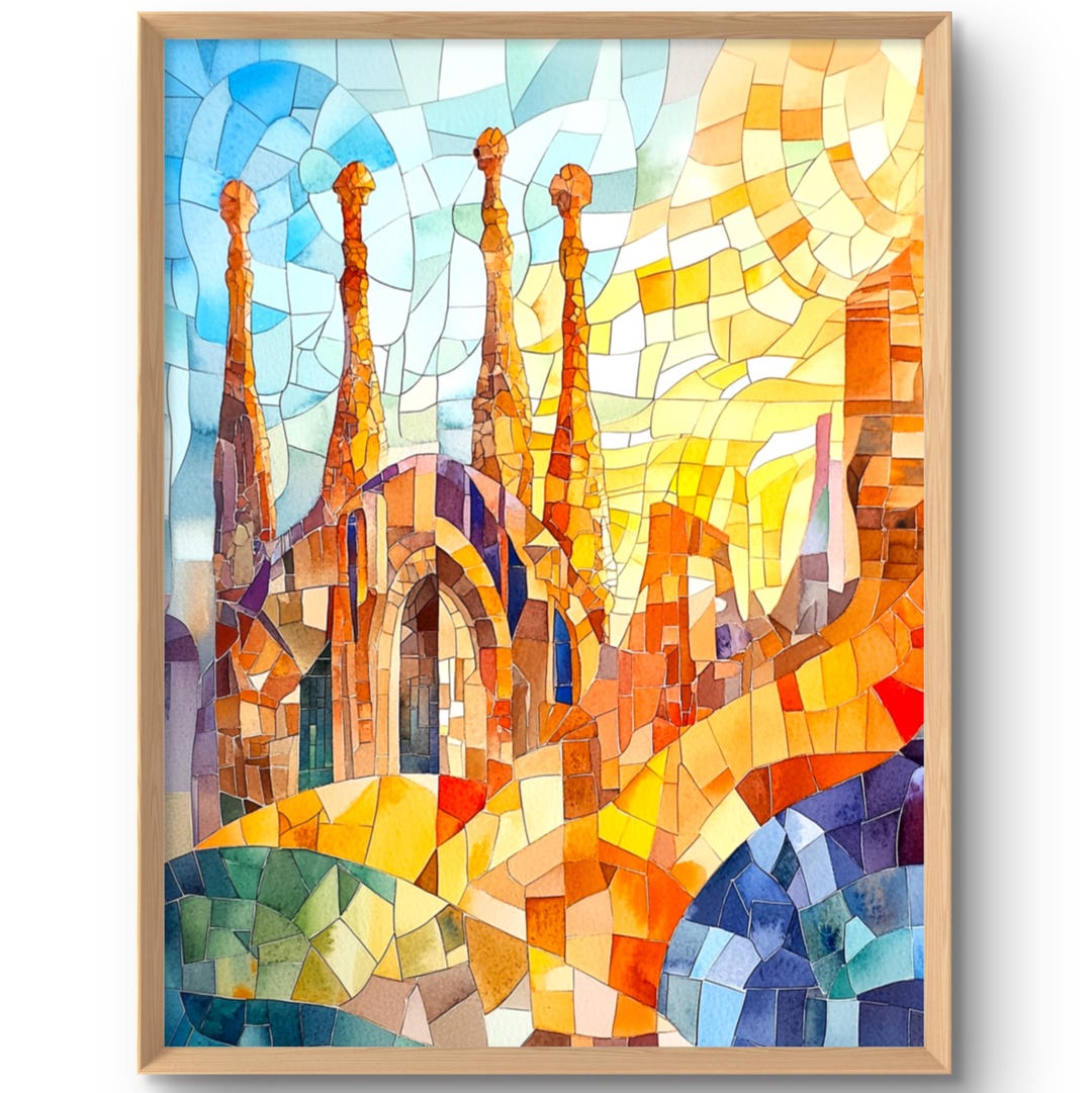 Sagrada Familia Art Print: Barcelona Spain Travel Poster - Etsy
