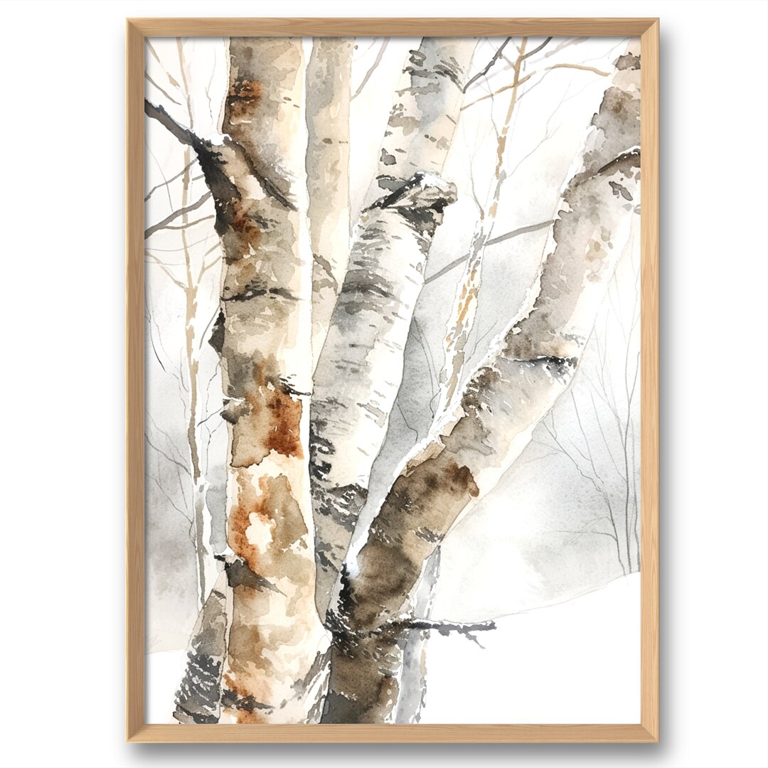 Birch Trees Watercolor Print Aspen Art Prints Colorado Winter Forest ...